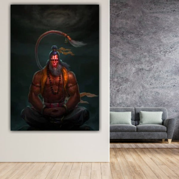 Lord Hanuman Canvas Painting Frame for Temple Decoration – The Seven ...